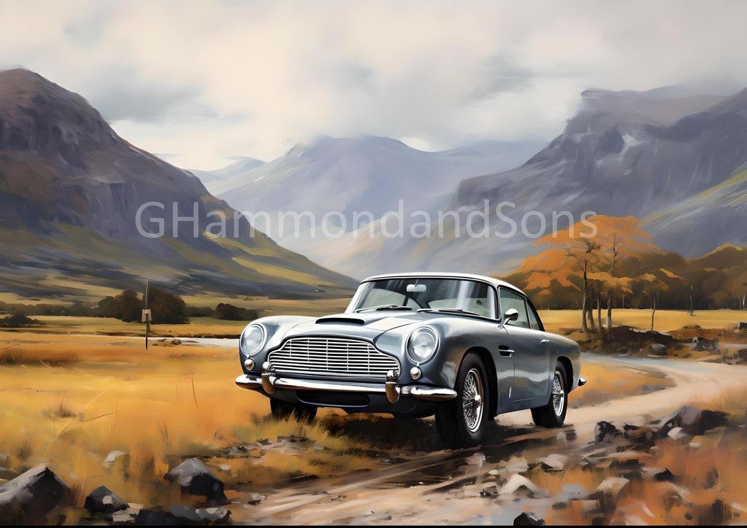 Aston Martin DB5 Car Art Digital Print - A3 Landscape - PNG File ...