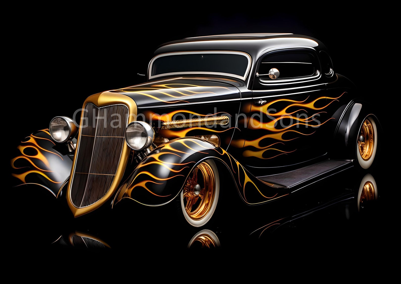 Deuce Coupe Hot Rod Car Art Digital Print - A3 Landscape - PNG File ...
