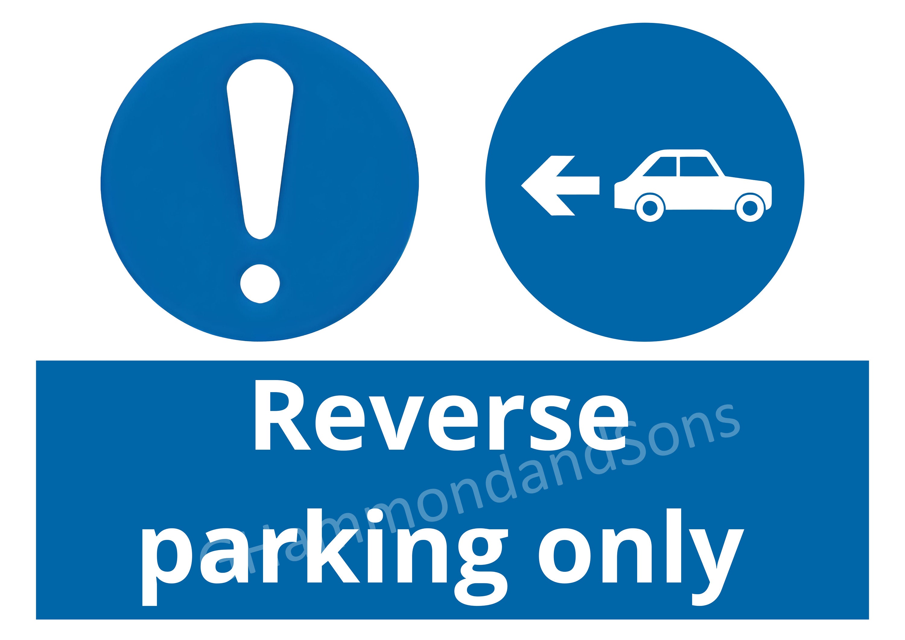 Reverse Parking Only Sign A2 Digital Download PDF PNG JPEG Instant Download - Etsy