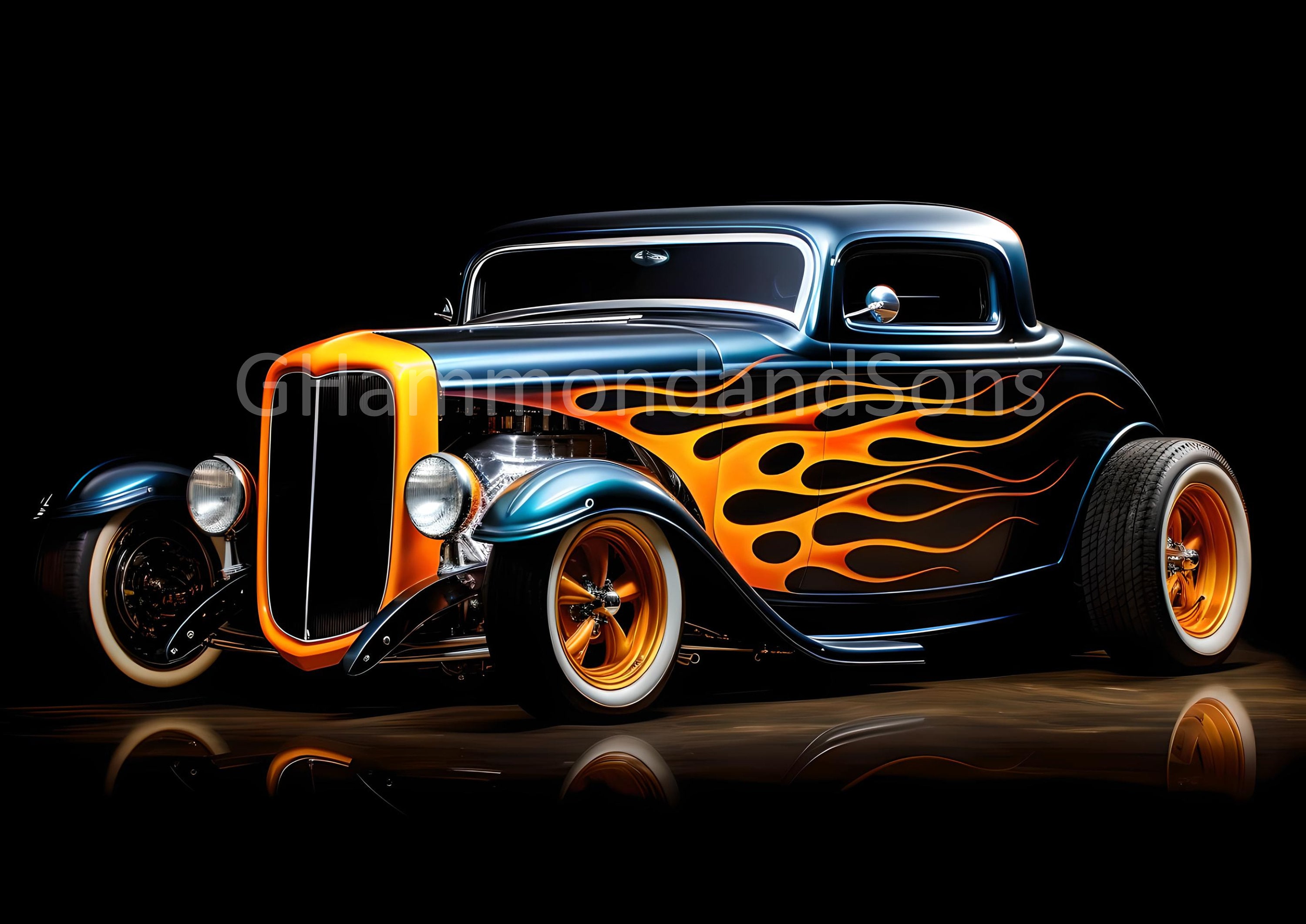 Deuce Coupe Hot Rod Car Art Digital Print - A3 Landscape - PNG File ...