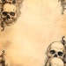 Gothic Skulls Halloween Horror Digital Paper 5 off A3 Portrait PNG File ...