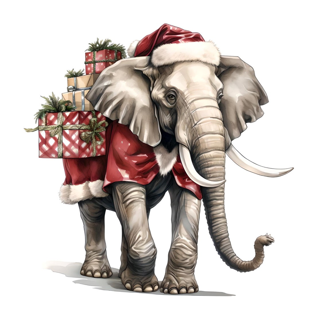 Elephant Santa Claus, Santa Elephant, Xmas Elephant, 4000x4000 Pixels ...