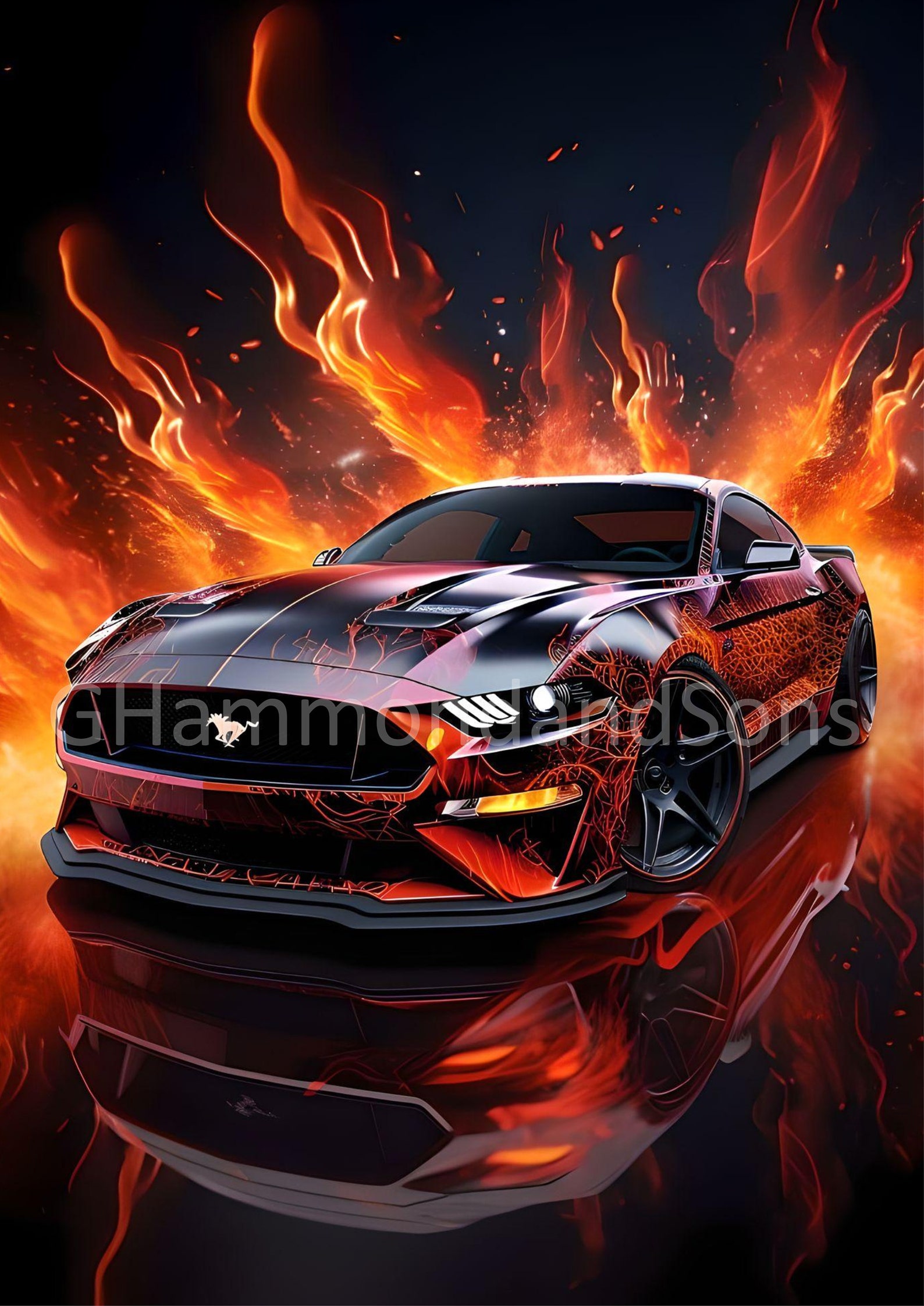 Ford Mustang Art Digital Print A3 Portrait PNG File Digital Download - Etsy