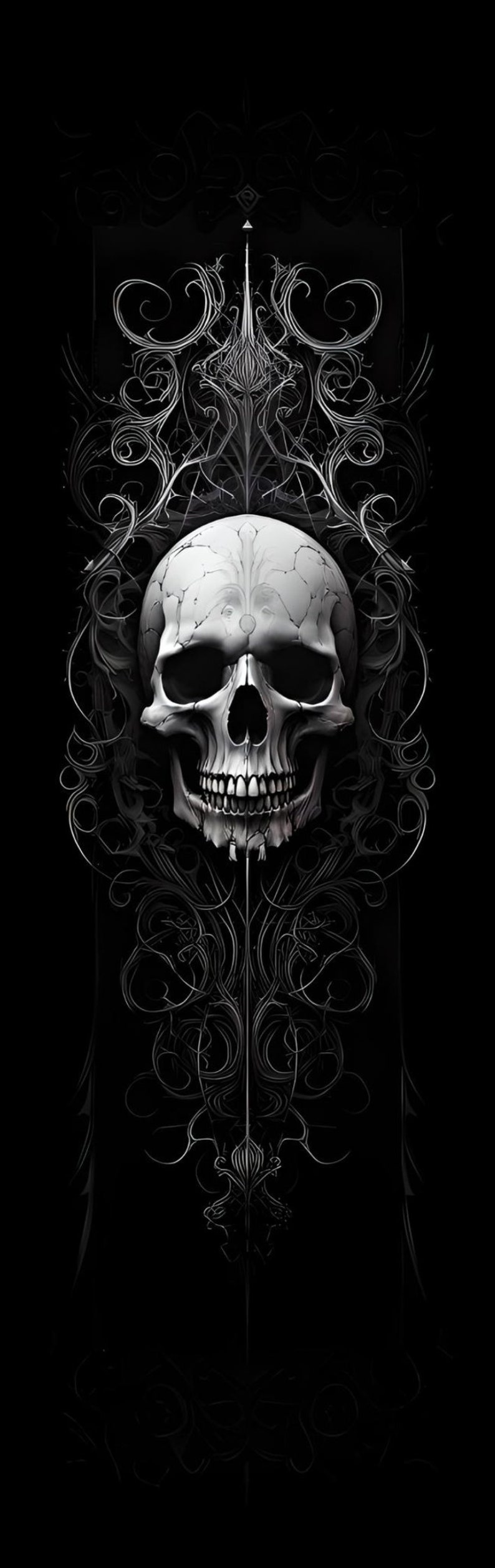 Gothic Halloween Black and White Skull Bookmark Design - PNG File ...