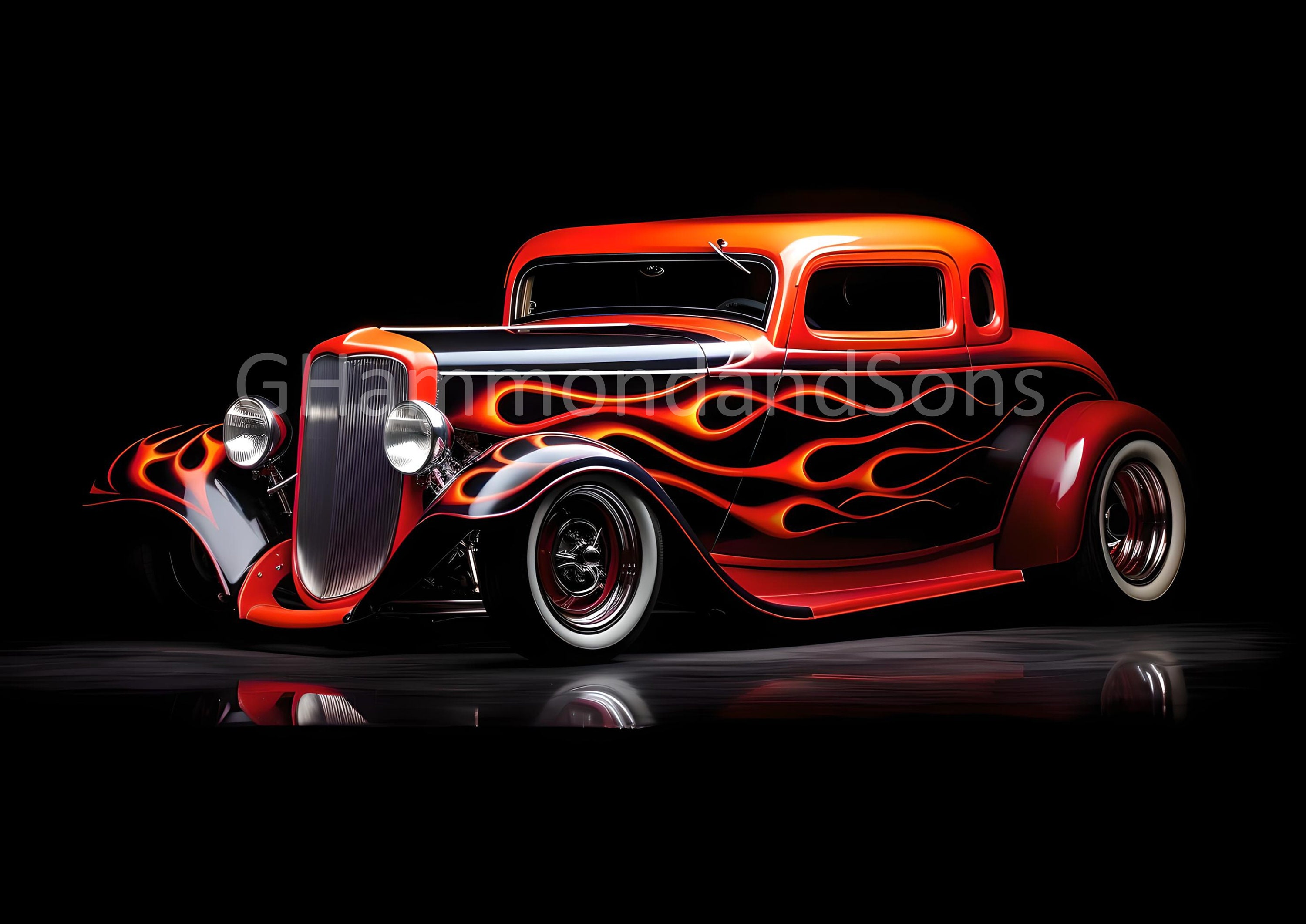 Deuce Coupe Hot Rod Car Art Digital Print - A3 Landscape - PNG File ...