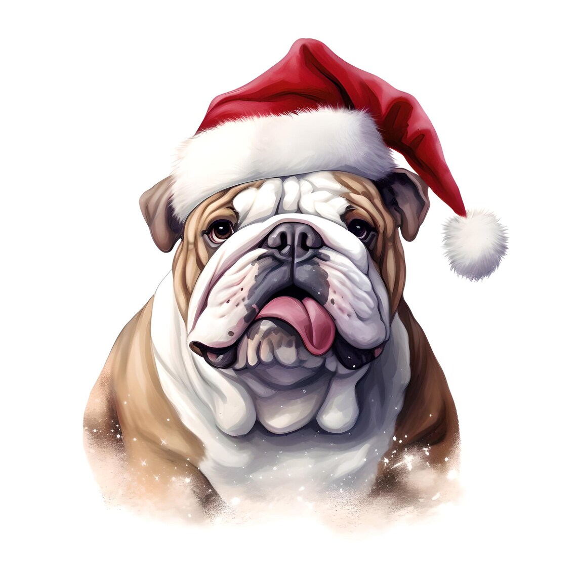 English Bulldog Santa Claus, Santa Dog, Xmas Dog, 4000x4000 Pixels, PNG ...