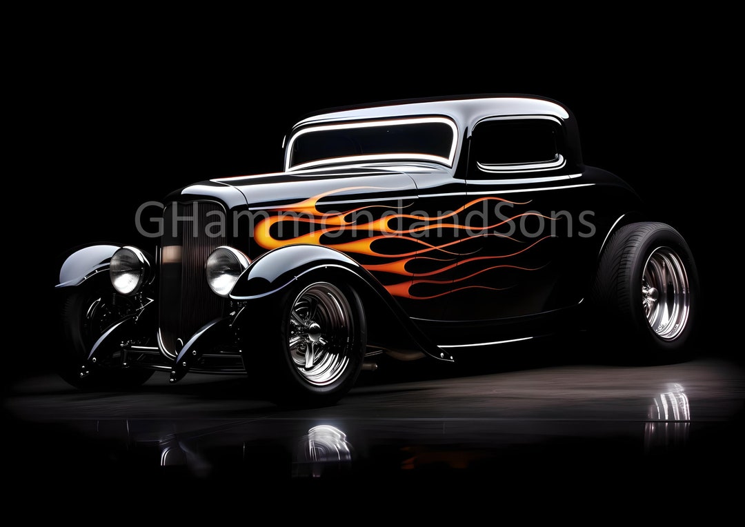 Deuce Coupe Hot Rod Car Art Digital Print - A3 Landscape - PNG File ...