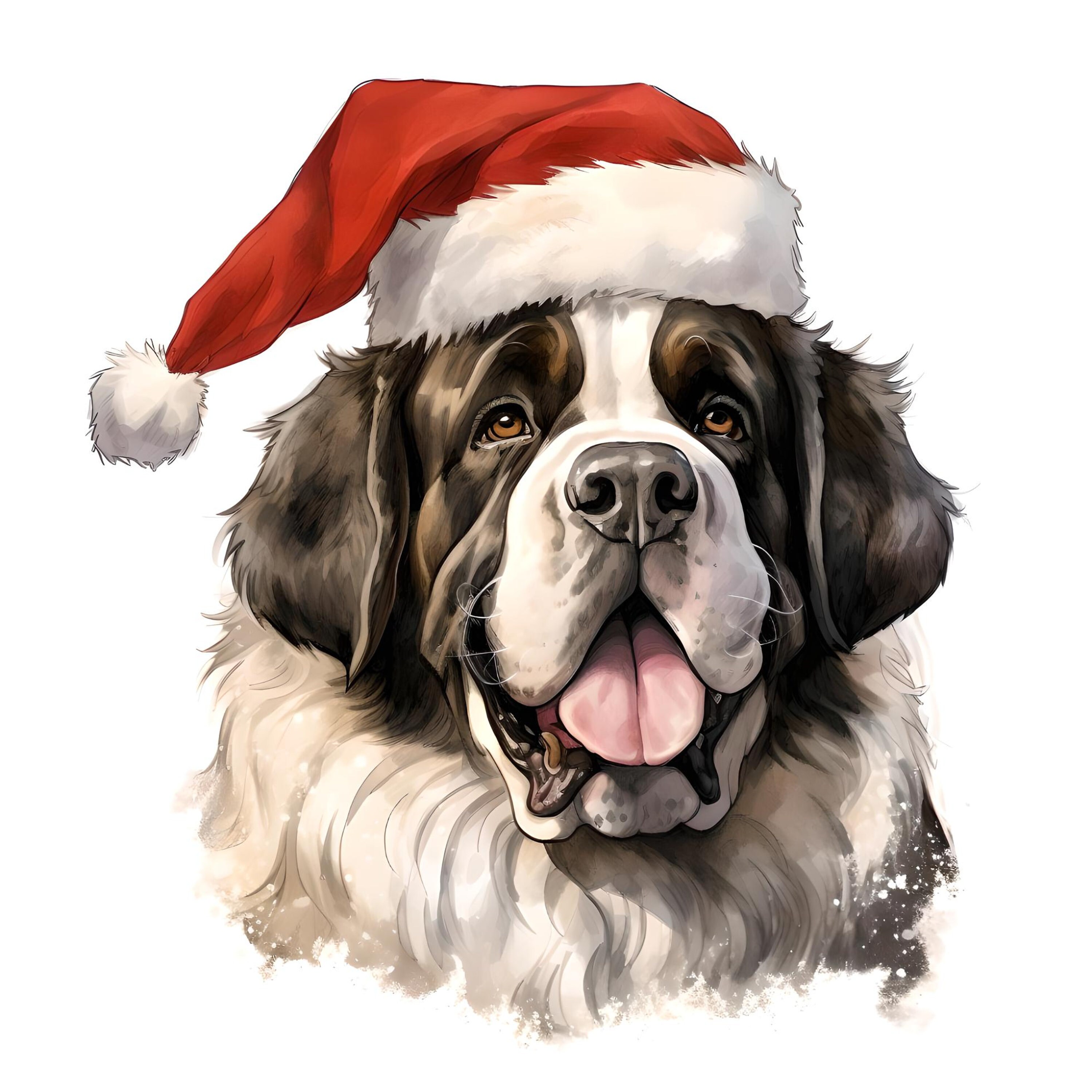 Saint Bernard Santa Claus, Santa Dog, Xmas Dog, 4000x4000 Pixels, PNG ...