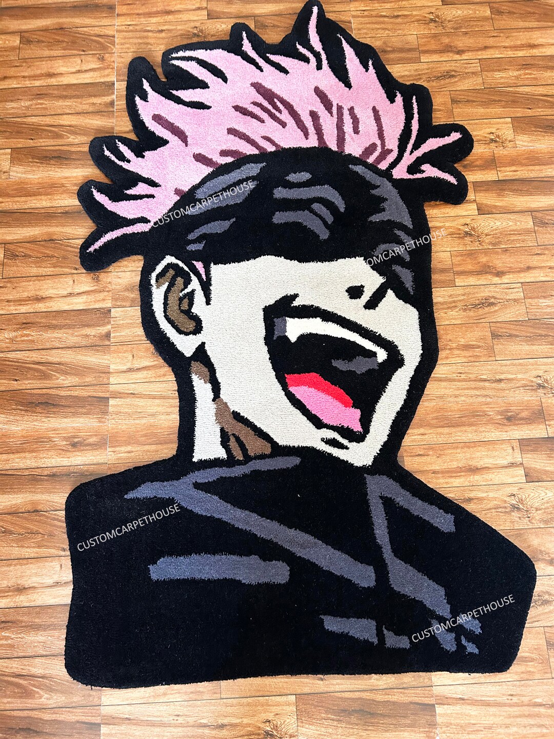 Gojo Anime Handmade Tufted Rug Kid's Room Rug, Lobby Ru, Welcome Mat ...