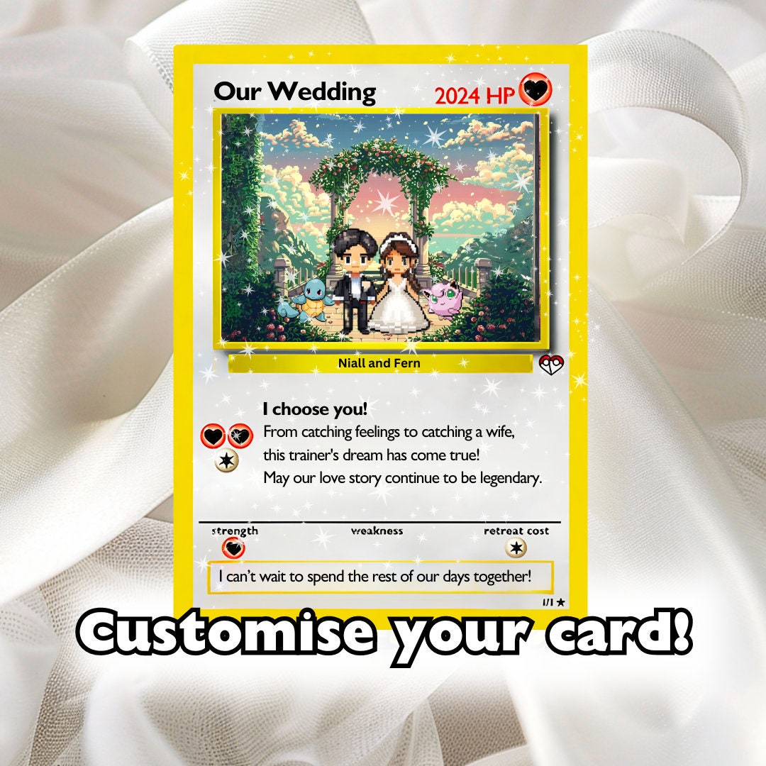 Pokemon Wedding Card, Custom Pokemon Engagment Card, Pokemone Wedding ...