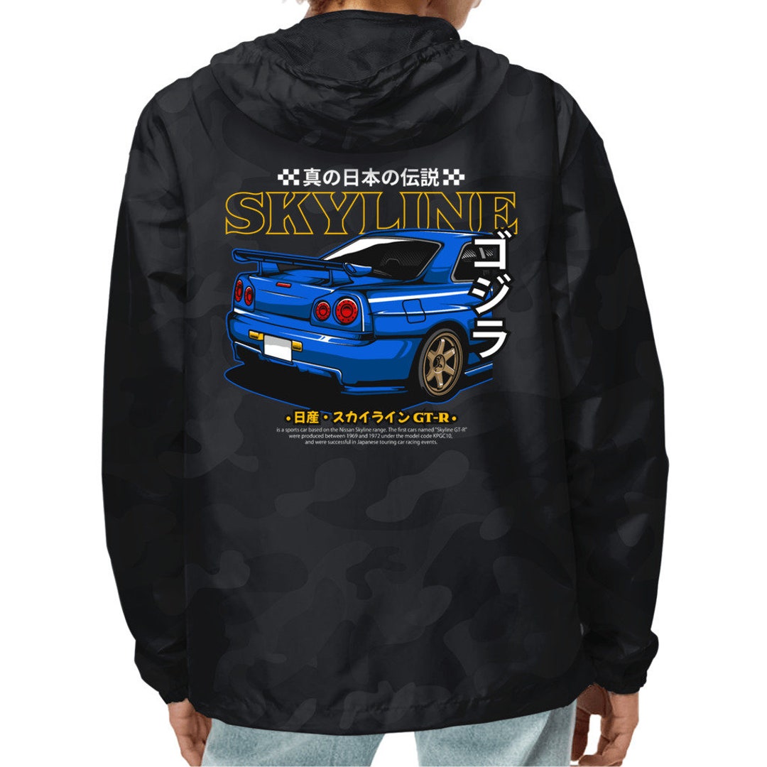 R34 Windbreaker JDM Nissan Fan Jacket Car Racing Jacket Nissan Fan ...