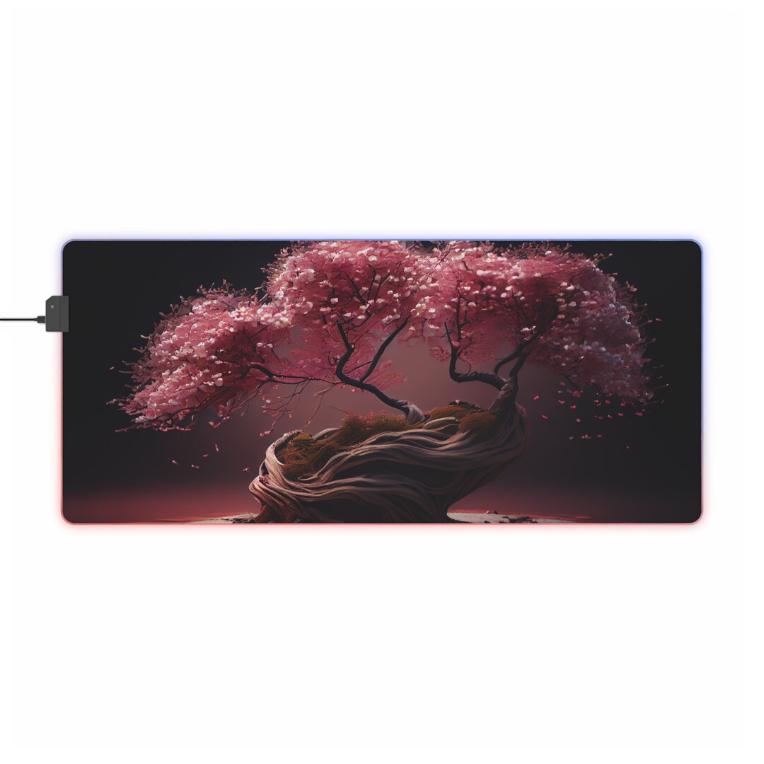 Cherry Blossom Tree RGB Gaming Mouse Pad Led Light Gaming Desk Mat RGB ...