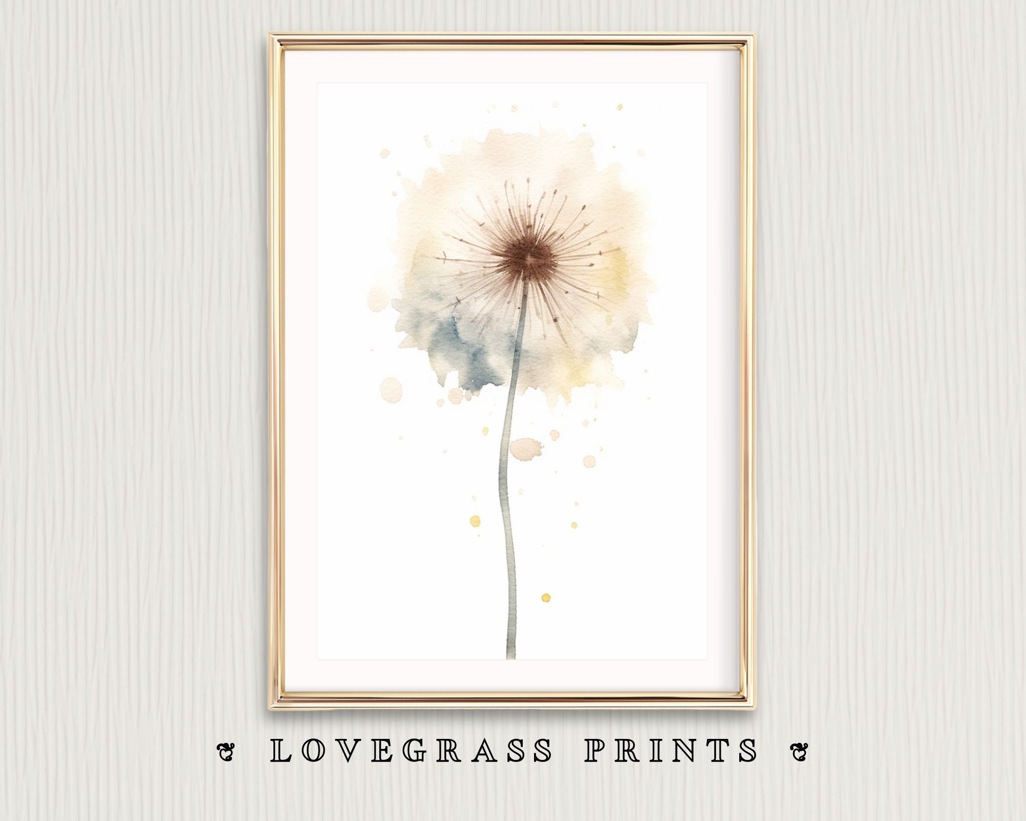 Dandelion Wall Art, Dandelions Printable, Bathroom Wall Art, Watercolor ...