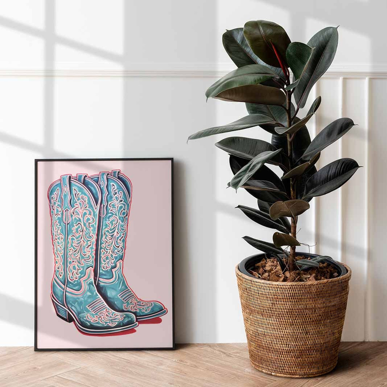 Cowboy Boots Printable Wall Art, Cowgirl Boots Digital Art, Modern Art ...