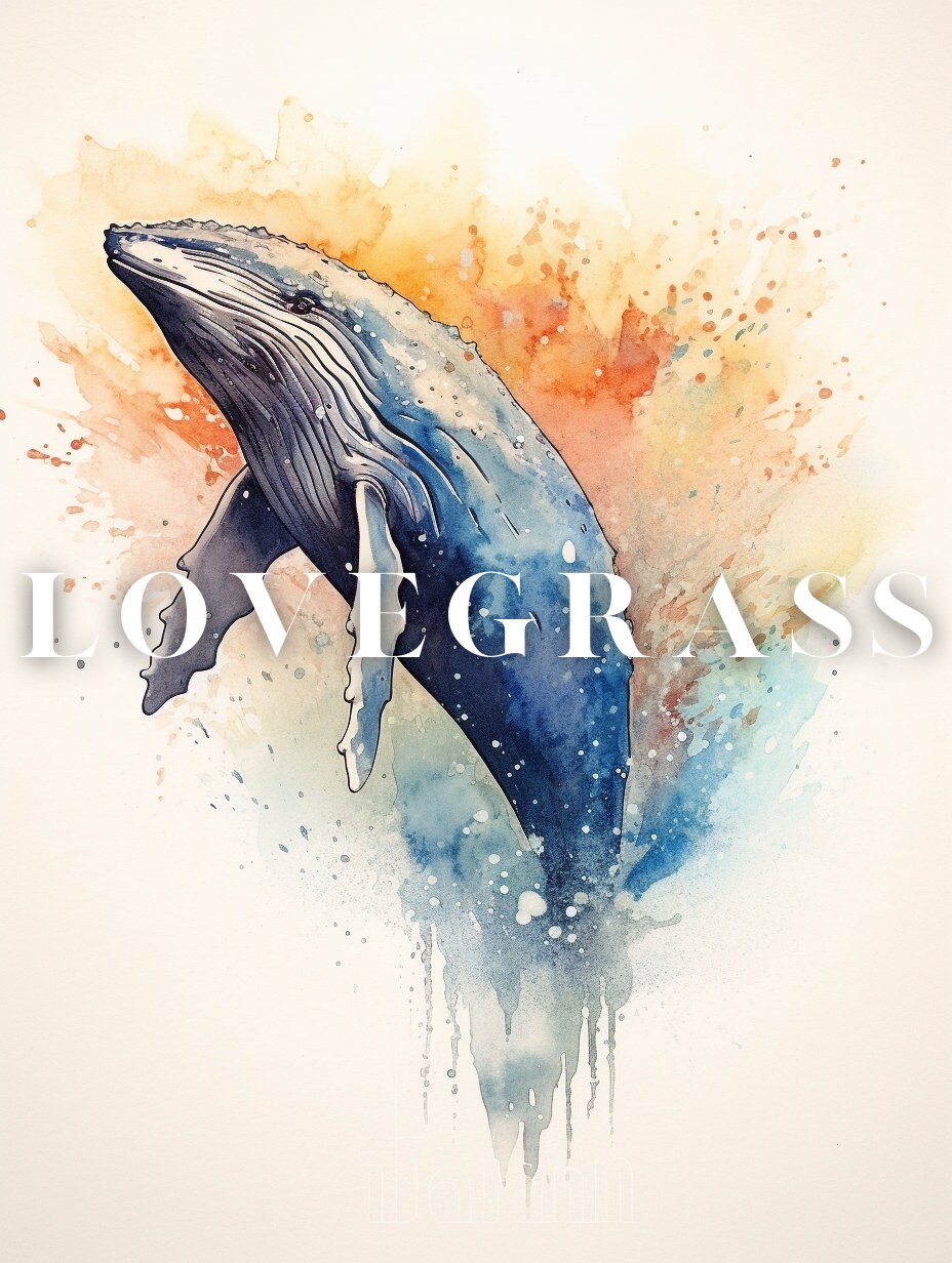 Humpback Whale Printable Art, Nautical Art Prints, Humpback Whale Print ...
