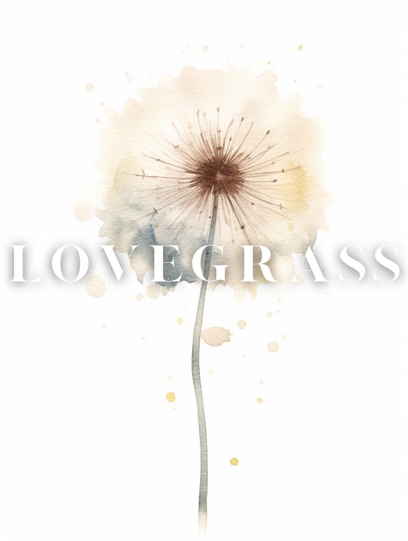 Dandelion Wall Art, Dandelions Printable, Bathroom Wall Art, Watercolor ...
