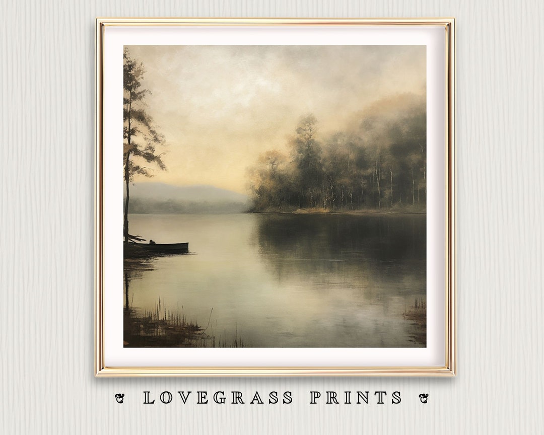 Lake Printable Art, Lakeside Wall Art, Vintage Digital Water ...