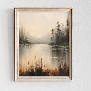Printable Lake Wall Art, Lakes Vintage Painting, Lake Printable Wall ...