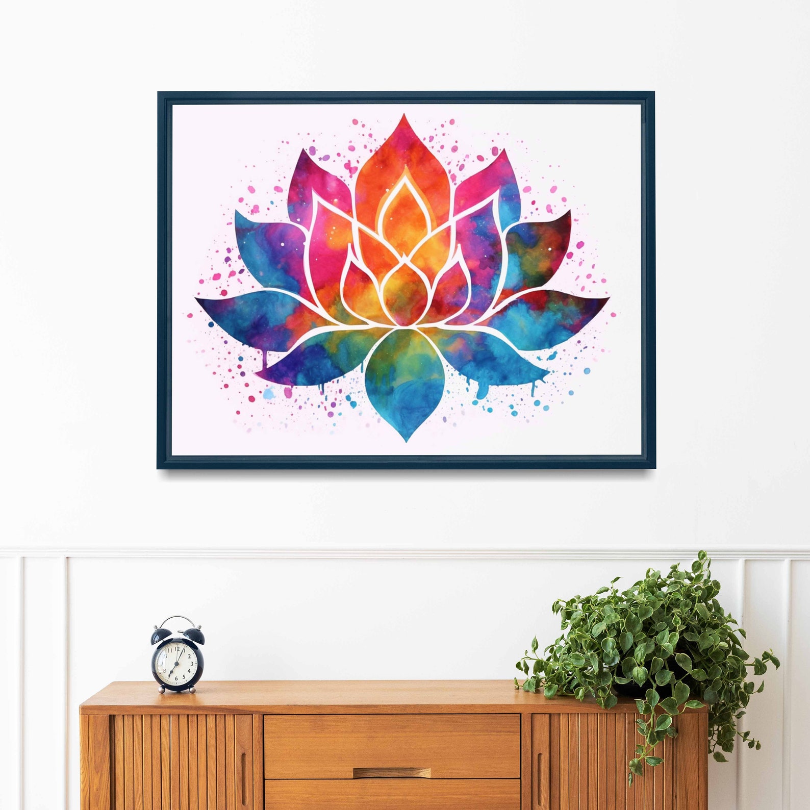 Lotus Mandala Printable Wall Art, Lotus Flower Mandala Art Print, Yoga ...