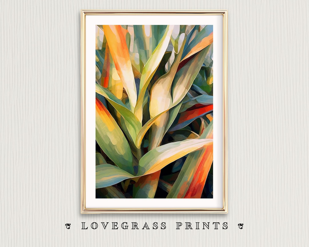Snake Plant Printable, MCM Wall Art, Abstract Leaf Print, Snake Plant ...