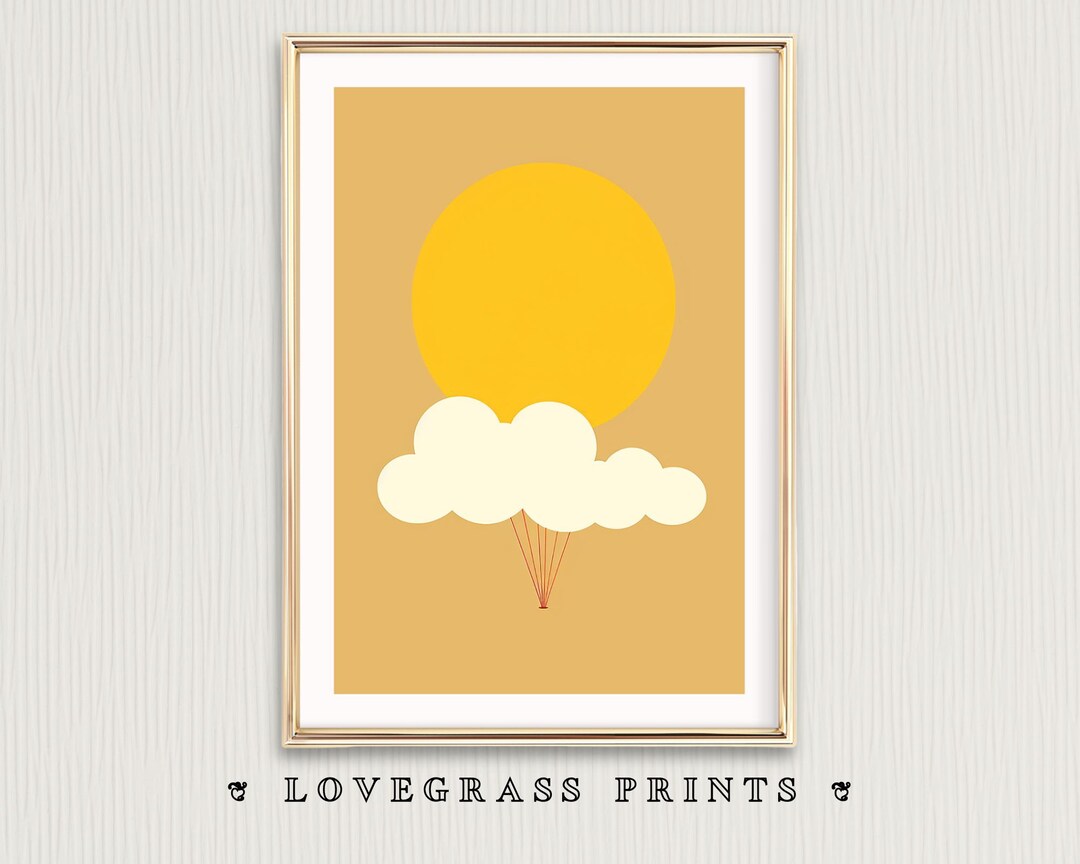 Abstract Sun Print, Cloud Sun Art Print, Prints Wall Art Trendy Neutral ...