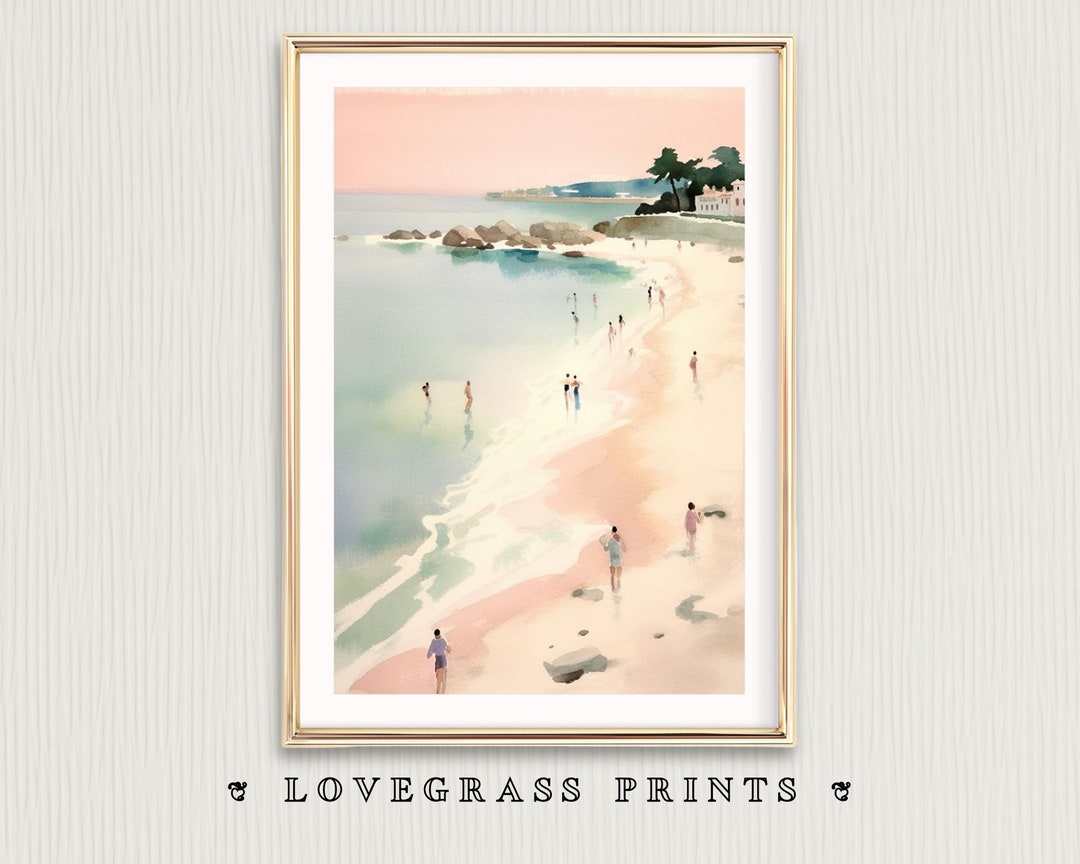 Blush Beach Terracotta, Pink Coastal Haven Printable Wall Art, Pink ...
