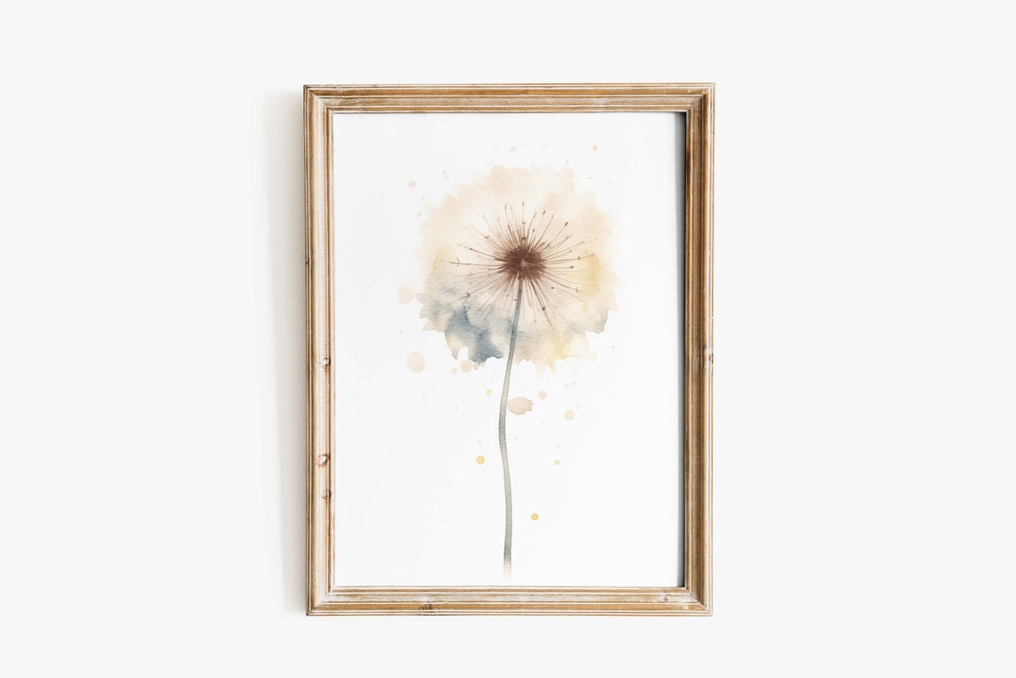 Dandelion Wall Art, Dandelions Printable, Bathroom Wall Art, Watercolor ...