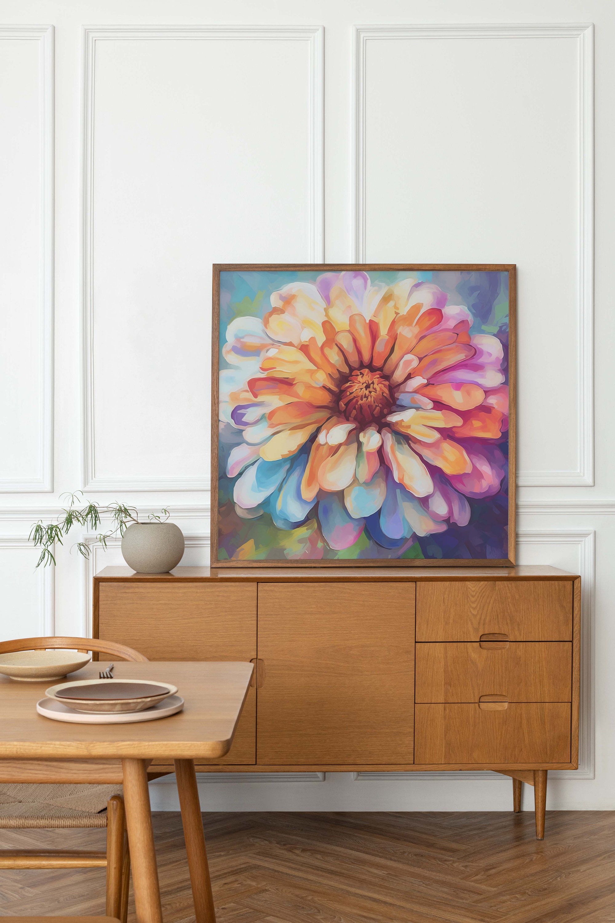 Zinnia Flower Art, Zinnias Printable, Flower Abstract, Prints for Guest ...