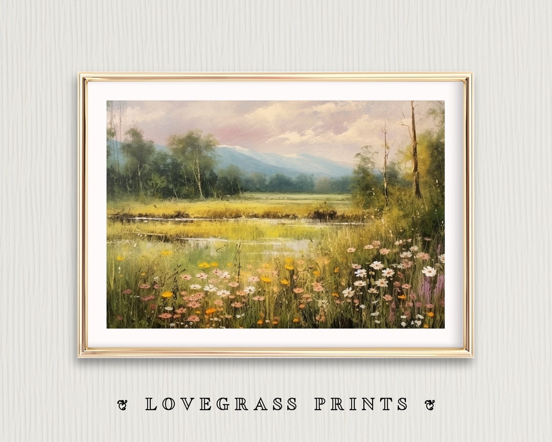 Downloadable Wall Art Meadows Impressionist Printable Meadow Art Print ...