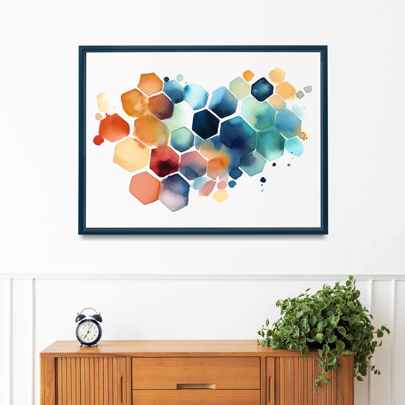Gems Printable Wall Art, Hexagon Pattern Art Print, Hexagonal Abstract ...