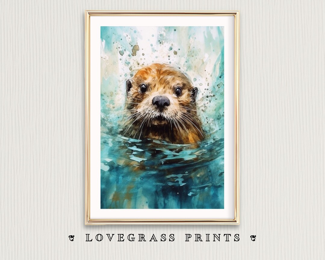 Otter Printable, Otter Wall Decor, Otter Wall Art, Sea Animal Print ...