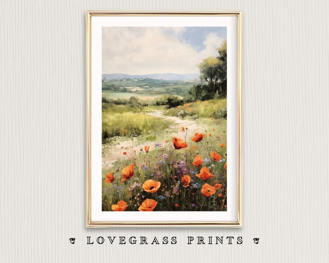 Printable Download Poppy Art Print Out Digital Red Poppies Painting ...