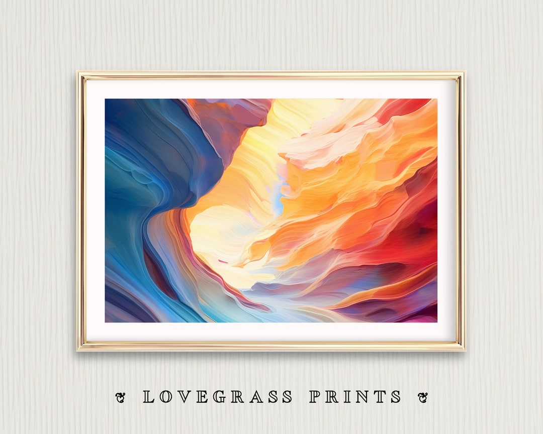 Antelope Canyon Printable Wall Art, Rainbow Canyons Art Print, Nature ...