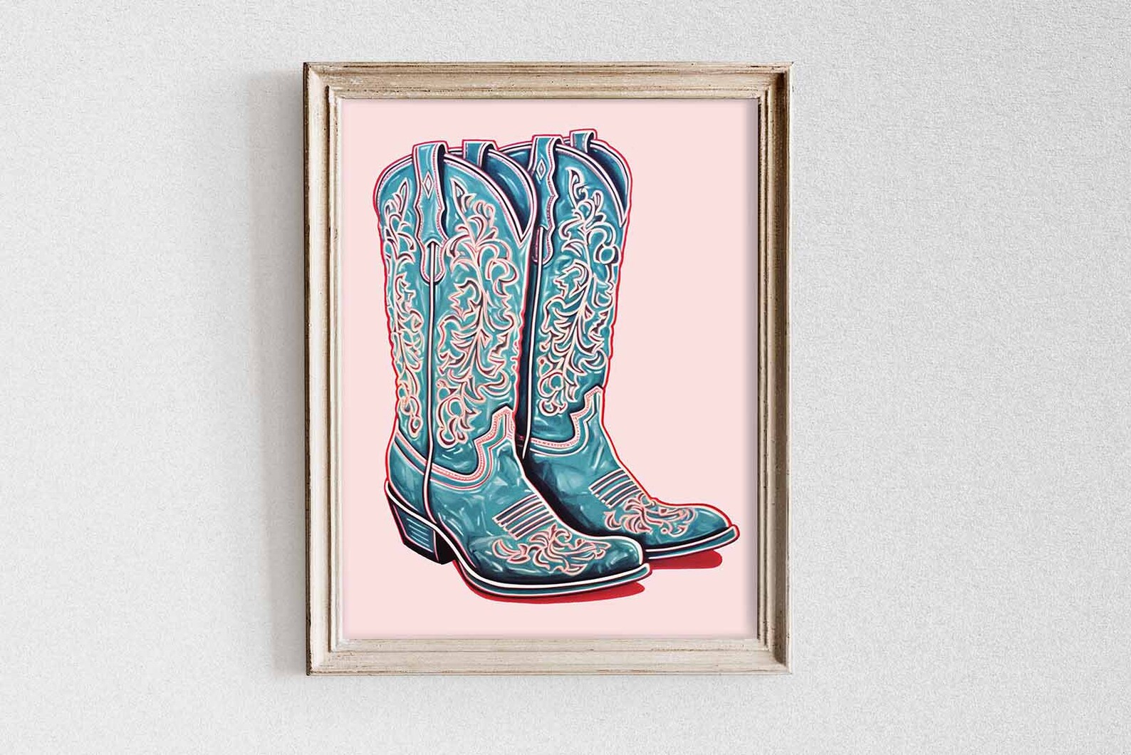 Cowboy Boots Printable Wall Art, Cowgirl Boots Digital Art, Modern Art ...