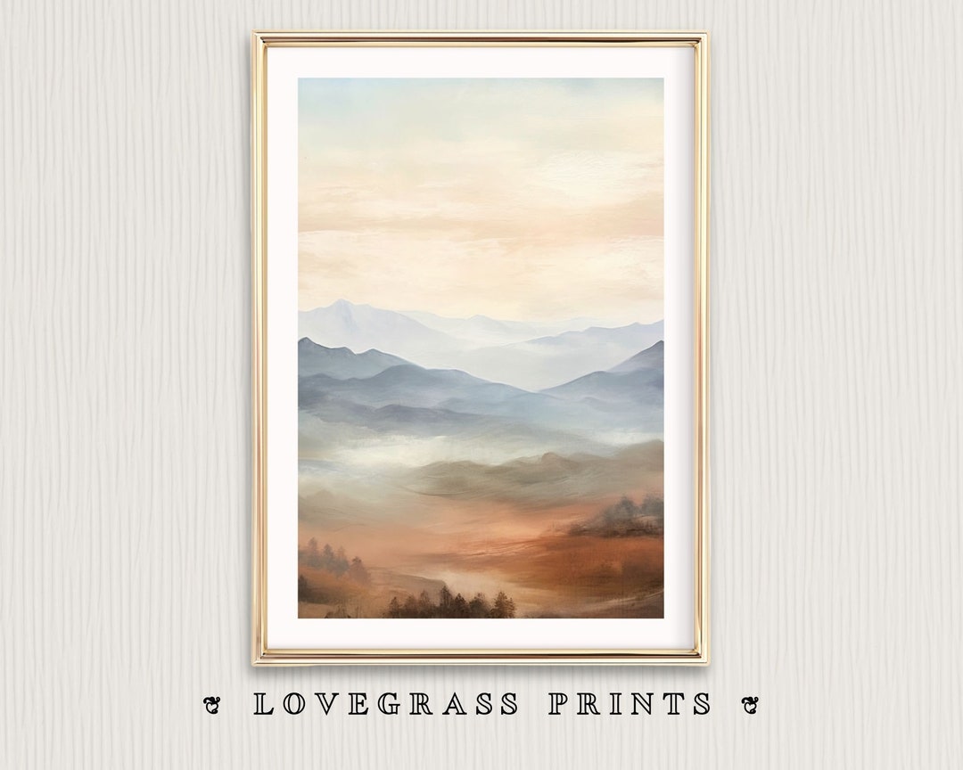 Hill Print, Hills Printable Wall Art, Hill Art Print, Hills Vintage ...
