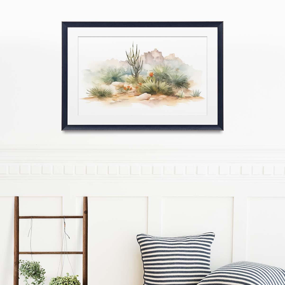Yucca Printable Art, Desert Landscape Print, Watercolor Cactus Wall Art ...
