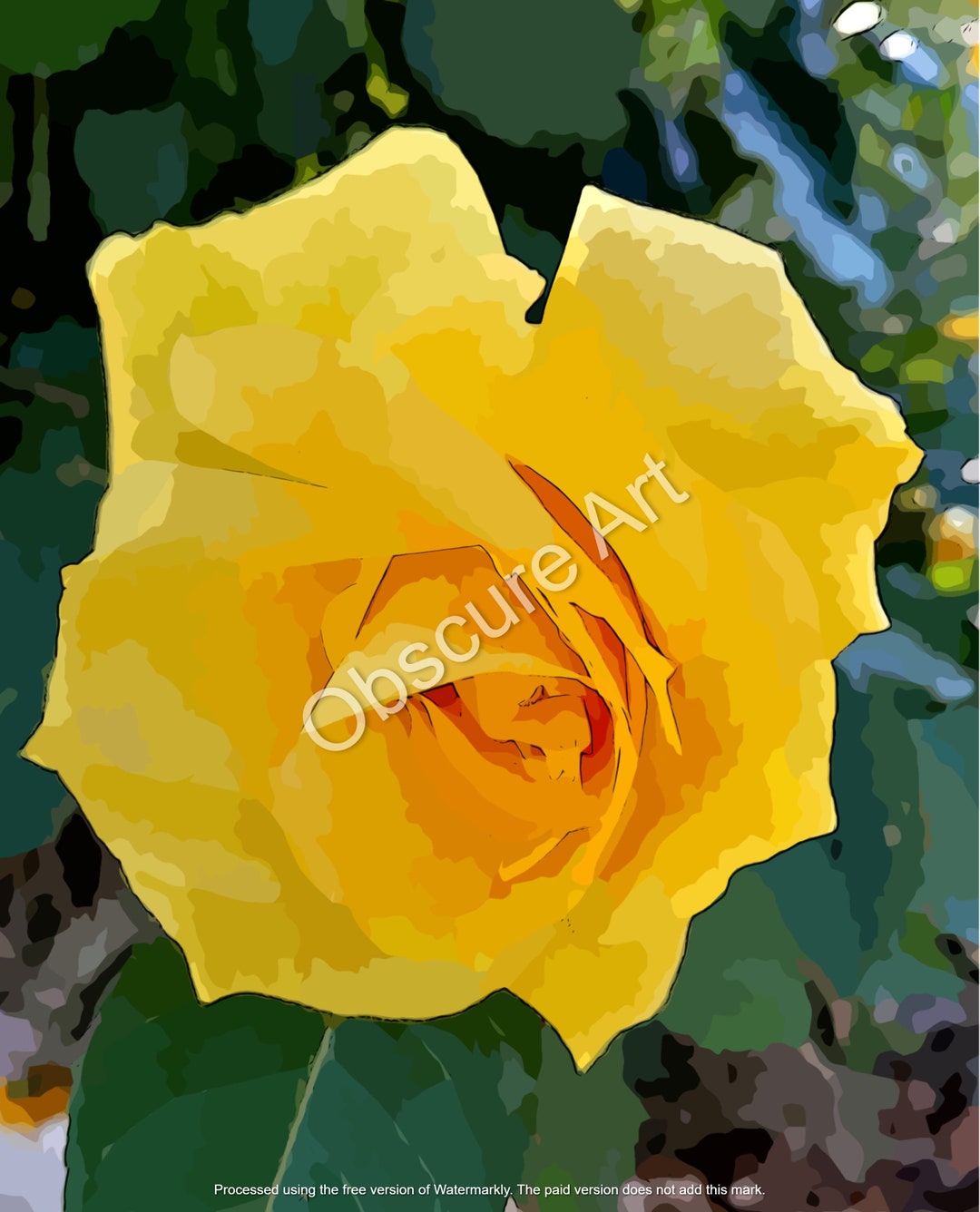 Yellow Rose Modern Art Downloadable Digital PNG File High Quality - Etsy