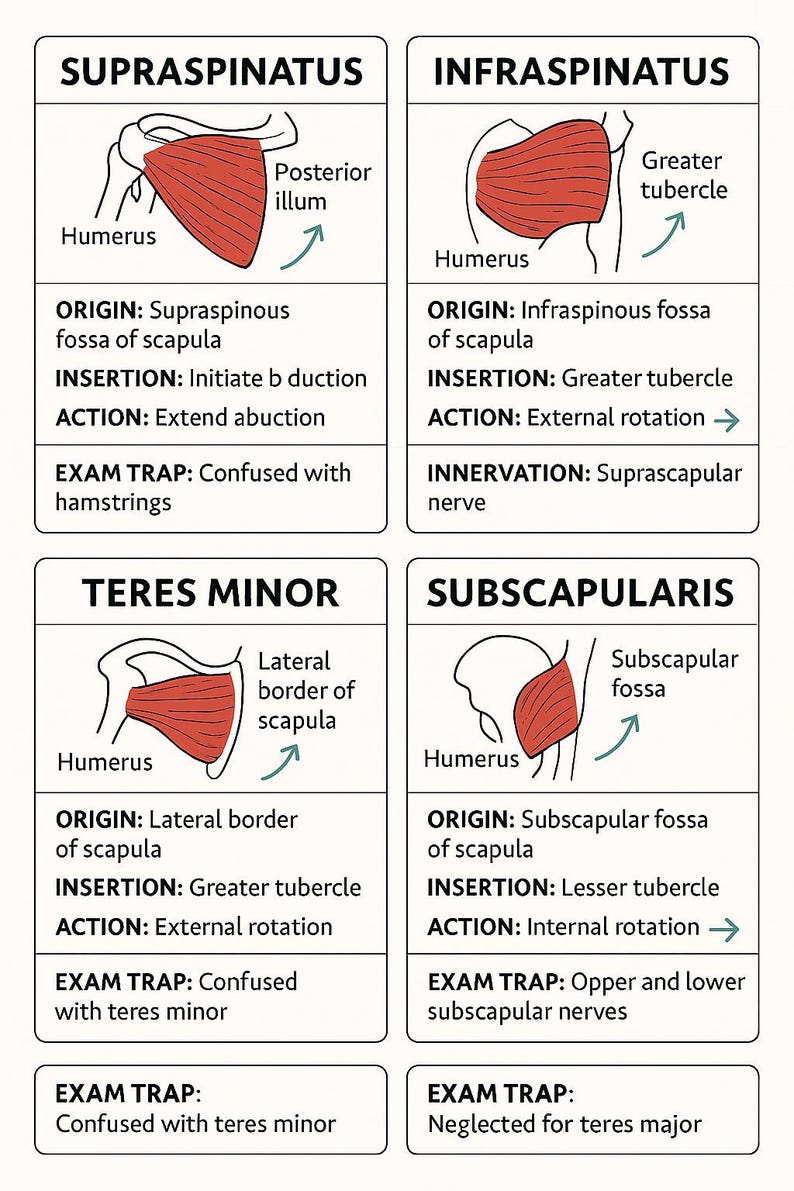 Lower Limb Anatomy Flashcard Bundle: Rotator Cuff, Quadriceps, Gluteals ...