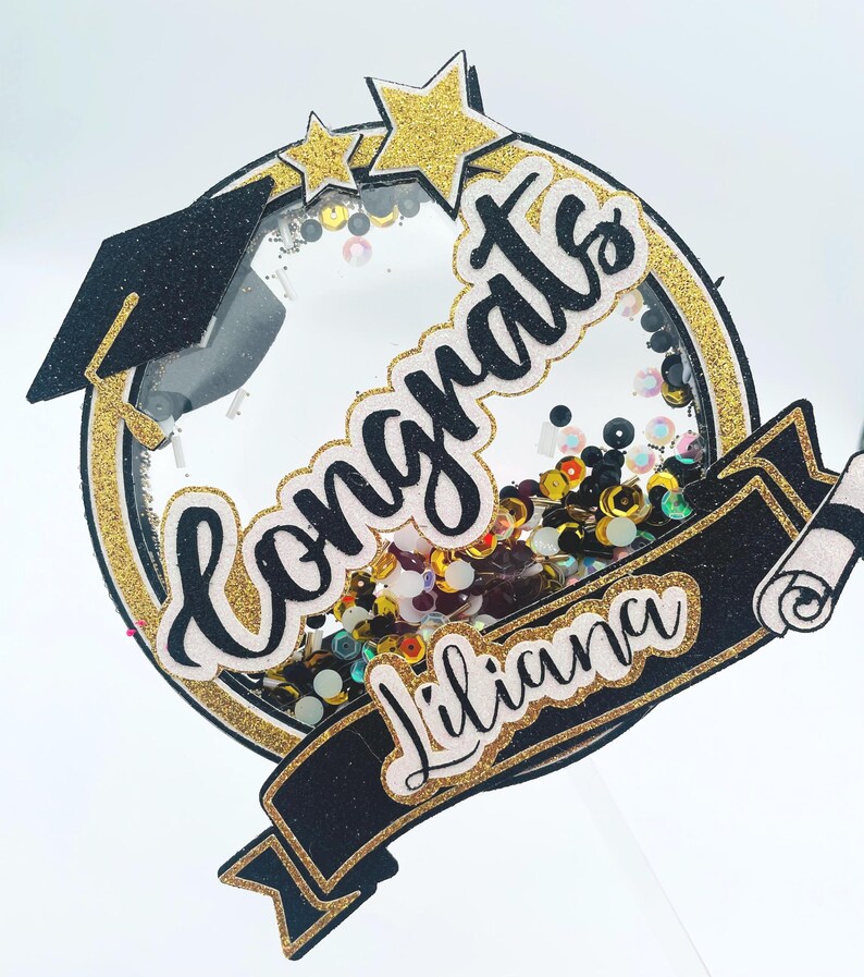Graduation Cake Topper, Shaker Cake Topper, Graduate Shaker Cake Topper ...