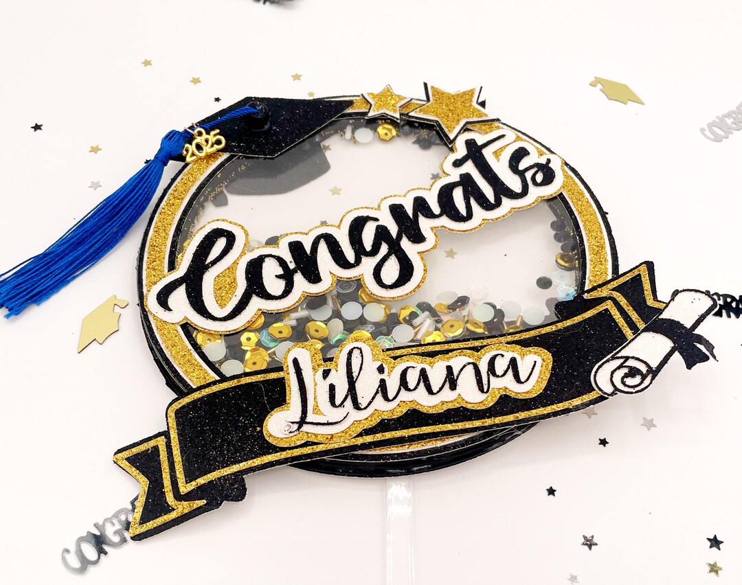 Graduation Cake Topper, Shaker Cake Topper, Graduate Shaker Cake Topper ...
