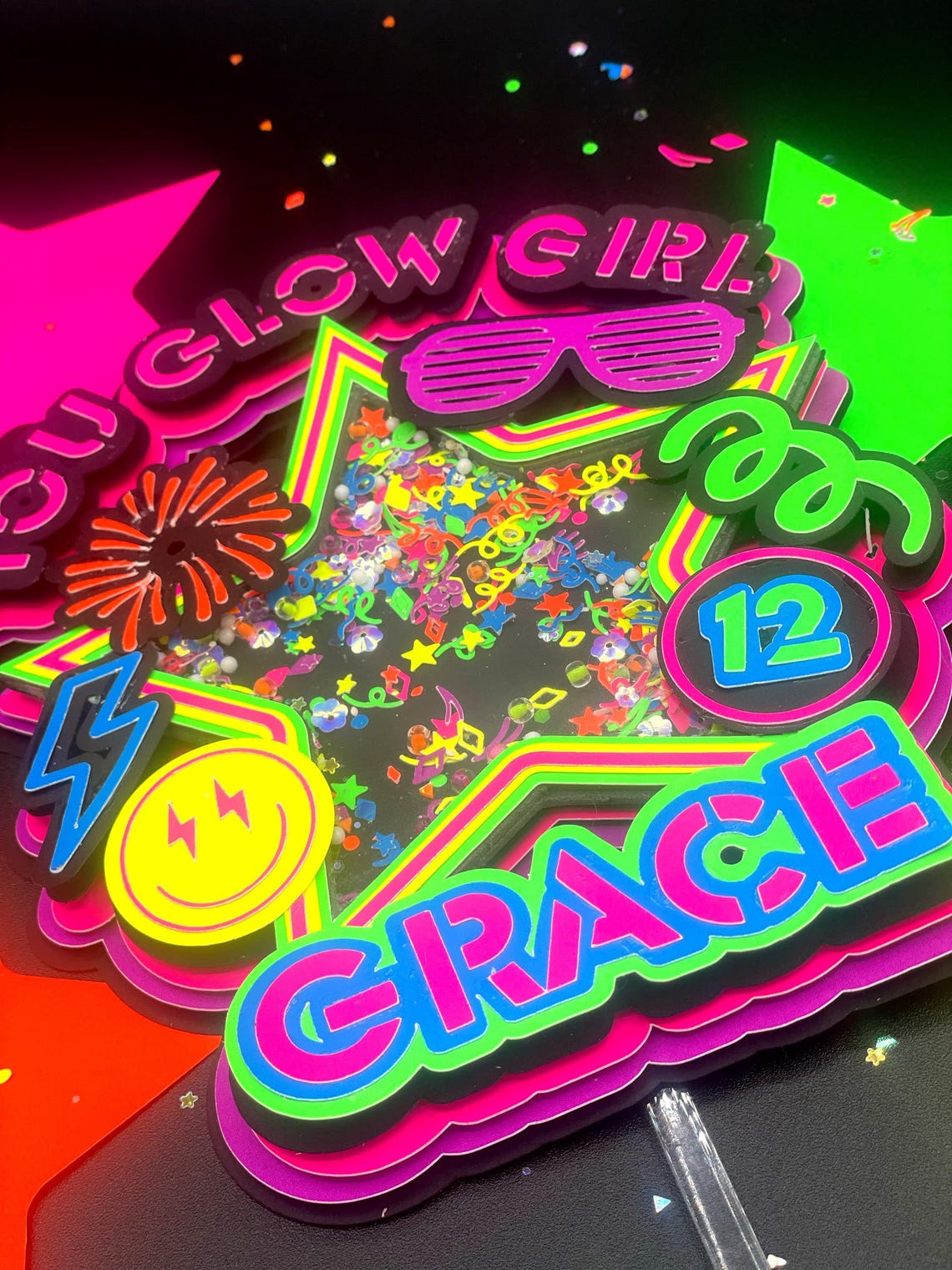 Glow Party Cake Topper, Glow Birthday, You Glow Girl, Shaker Cake ...