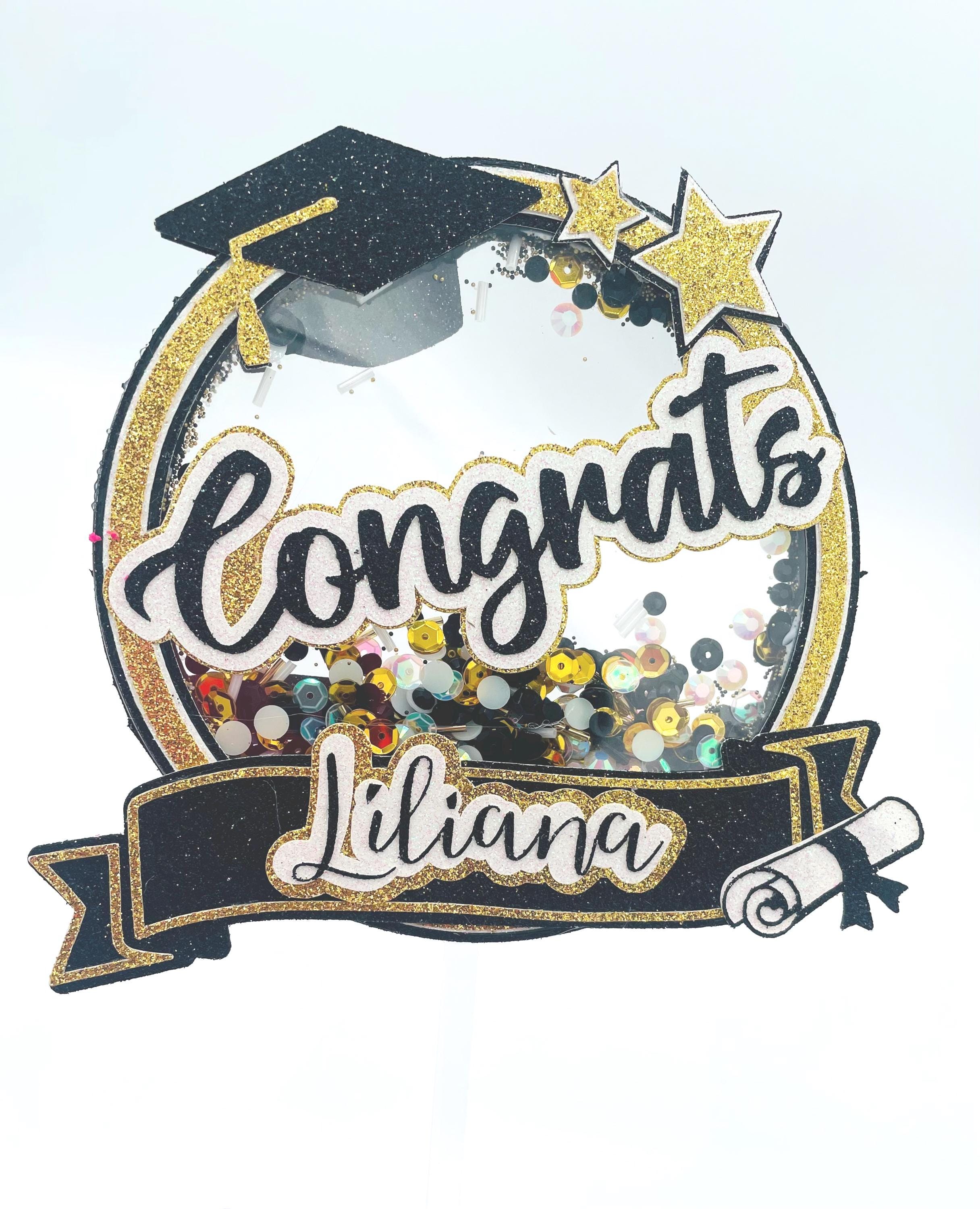 Graduation Cake Topper, Shaker Cake Topper, Graduate Shaker Cake Topper ...