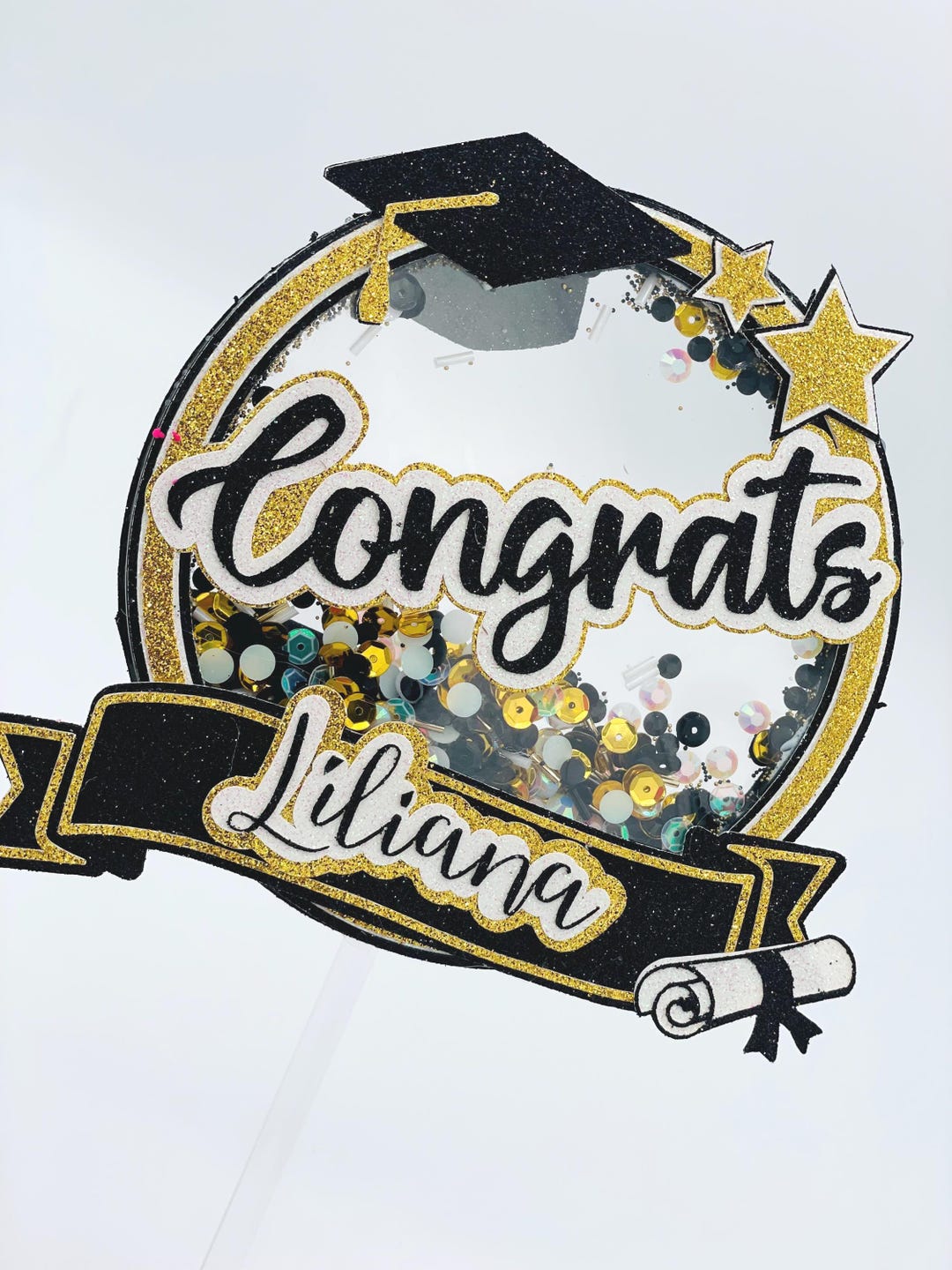 Graduation Cake Topper, Shaker Cake Topper, Graduate Shaker Cake Topper ...