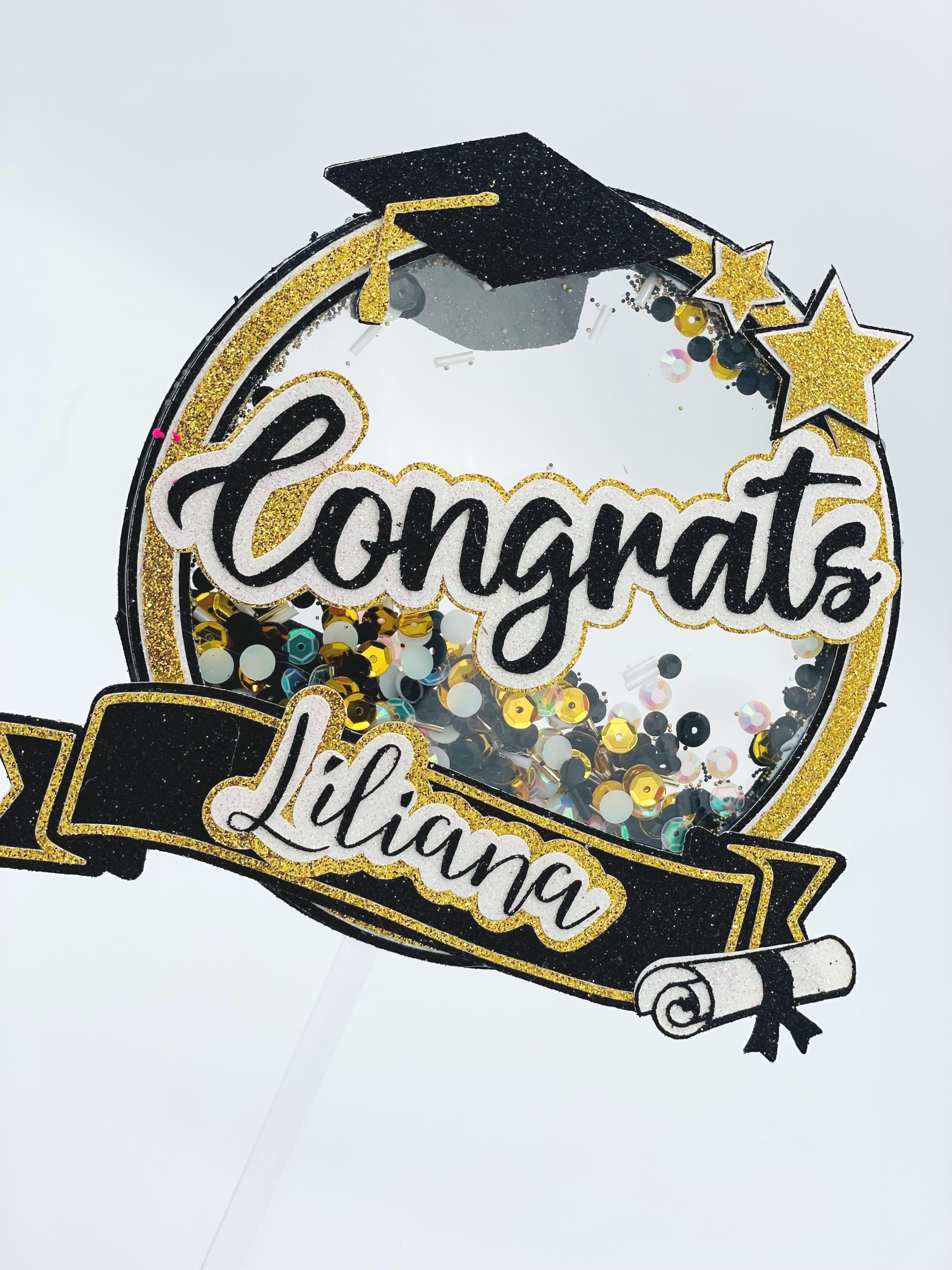 Graduation Cake Topper, Shaker Cake Topper, Graduate Shaker Cake Topper ...