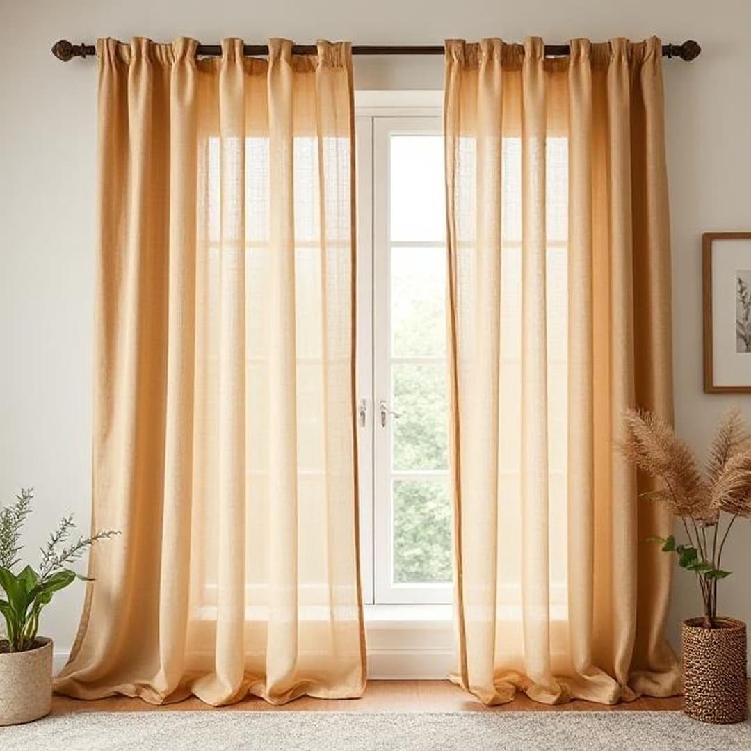 Linen Sheer Curtains: Natural Light Window Drapes - Etsy