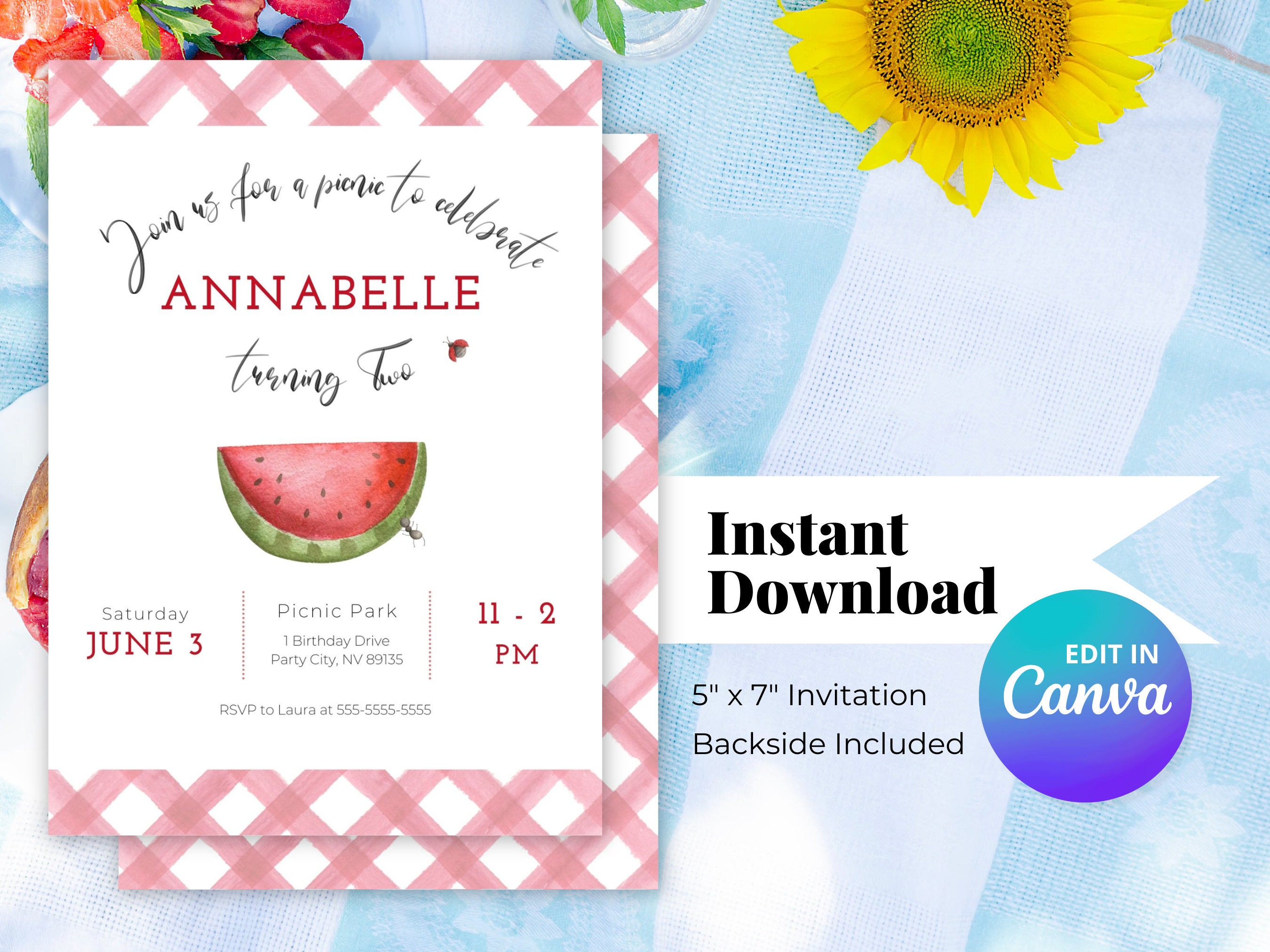 Editable Birthday Party Invitation, Customizable Invitation Template ...