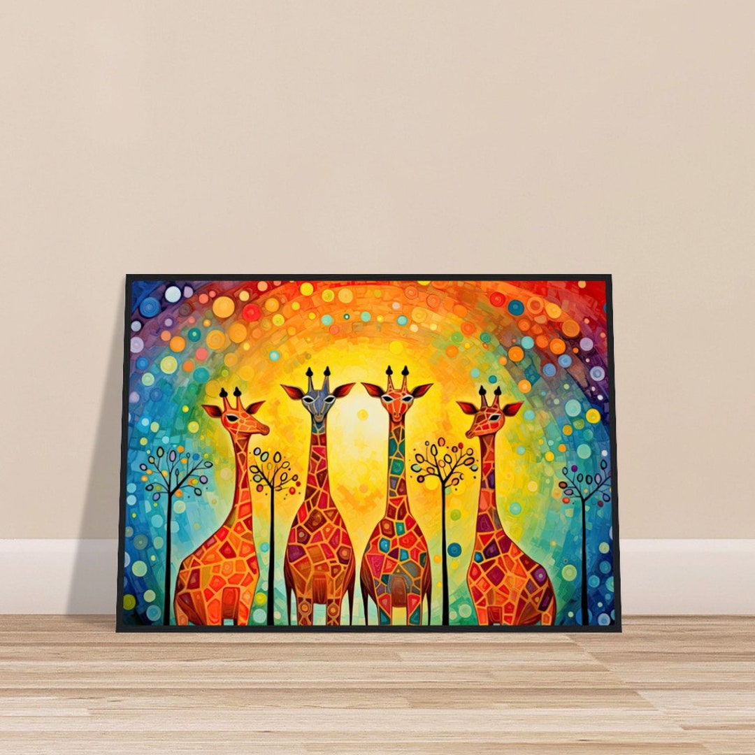 Team Giraffe Paul Klee-inspired Digital Artworks, Giraffe Artwork ...