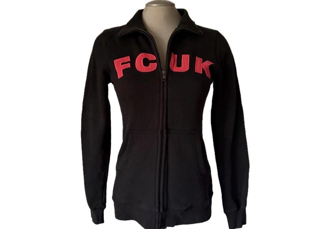 Vintage 2000’s FCUK Black Zip-up Sweatshirt - XS - Etsy