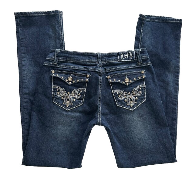 Rhinestone Jeans Low Rise - Etsy