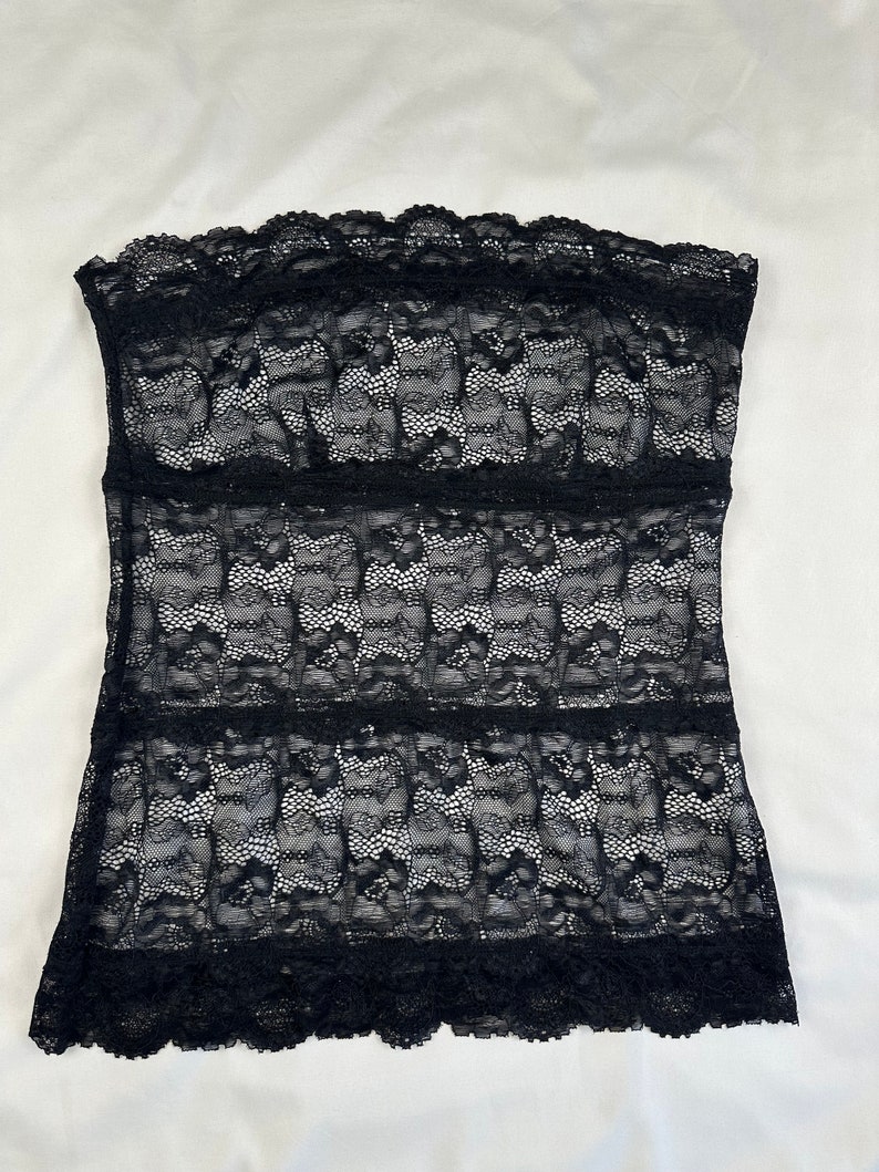 Vintage 2000's Black Lace Tube Top Medium - Etsy